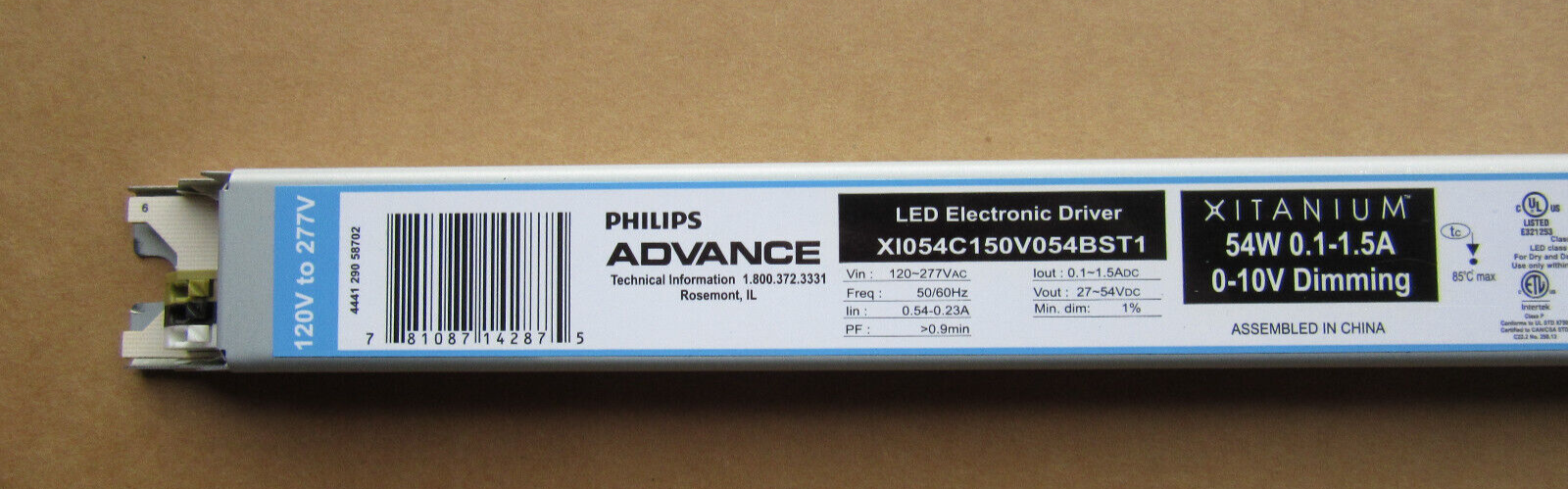 Philips Advance XI054C150V054BST1 LED Electronic Driver 120-277V New ...