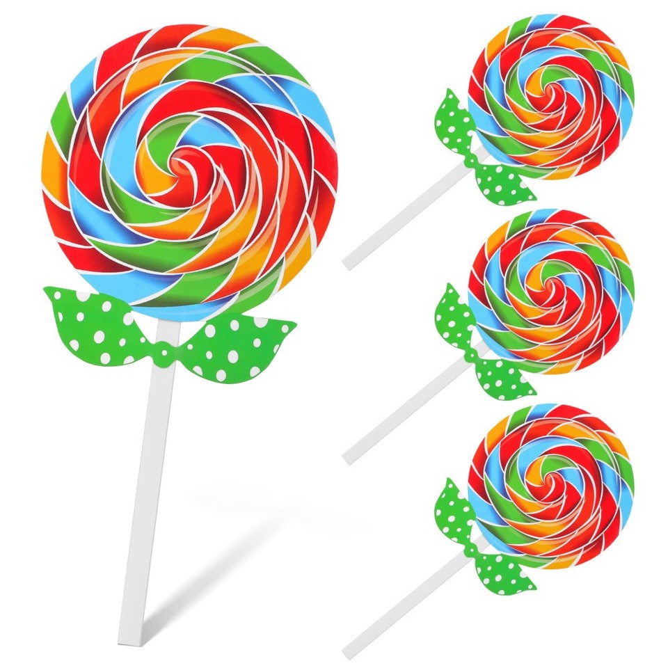 4 Pcs Giant Candy Ornaments Stage Props Fake Lollipops Toys Simulation ...