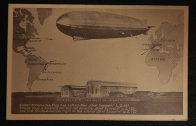 Hall of the LZ127 and LZ128 Under Construction Zeppelin Postcard Blimp ...