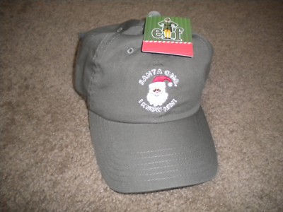elf olive drab cotton baseball cap with Santa OMG I Know Him! NEW OSFM ...
