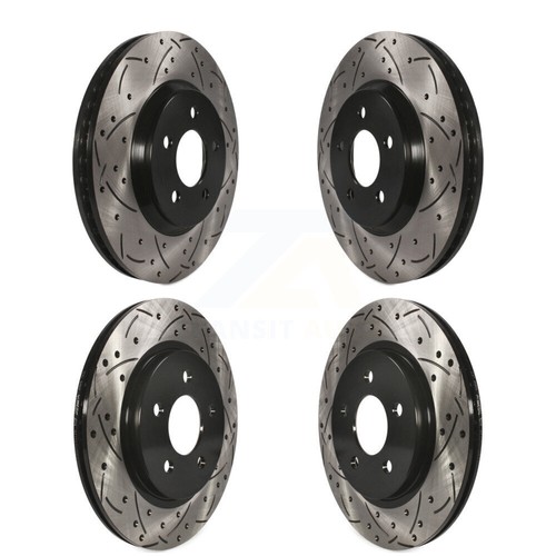 [Front+Rear] Coated Drilled Slotted Disc Brake Rotors Kit For Ford ...