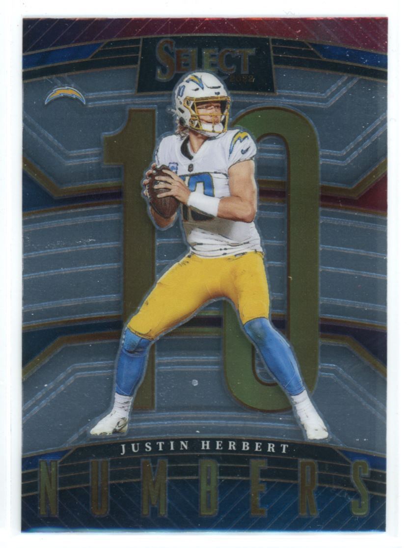 2022 Panini Select Numbers Justin Herbert Los Angeles Chargers #SN-3 | eBay