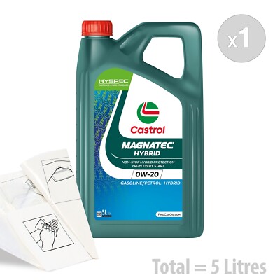 Castrol MAGNATEC Hybrid 0w-20 Car Engine Oil Service Kit / Pack 5 ...