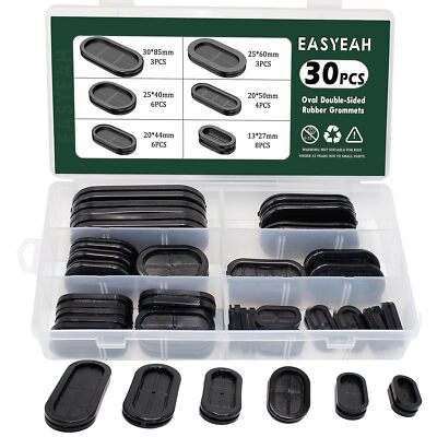 30 Pcs Oval Rubber Grommet Assortment Double Sided Grommets Firewall ...
