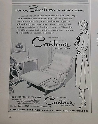 1956 Contour Lounge Chair Mid century furniture vintage ad | eBay