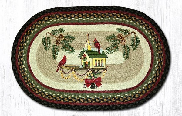 Earth Rugs 65-338cb Christmas Birdhouse Oval Design Rug 20 by 30 ...