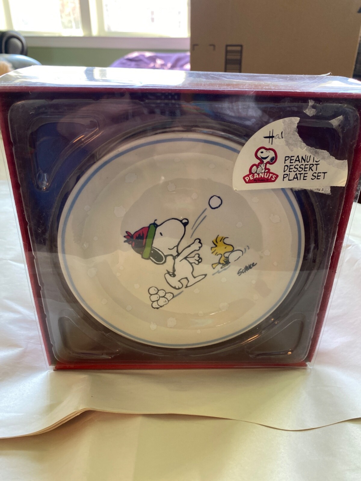 4 CHARLES SCHULTZ SNOOPY DESSERT PLATES HALLMARK IN ORIGINAL BOX HTF | eBay