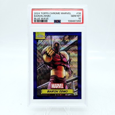 2024 Topps Chrome Marvel Baron Zemo #38 Avengers Blue Wave /150 PSA 10 ...