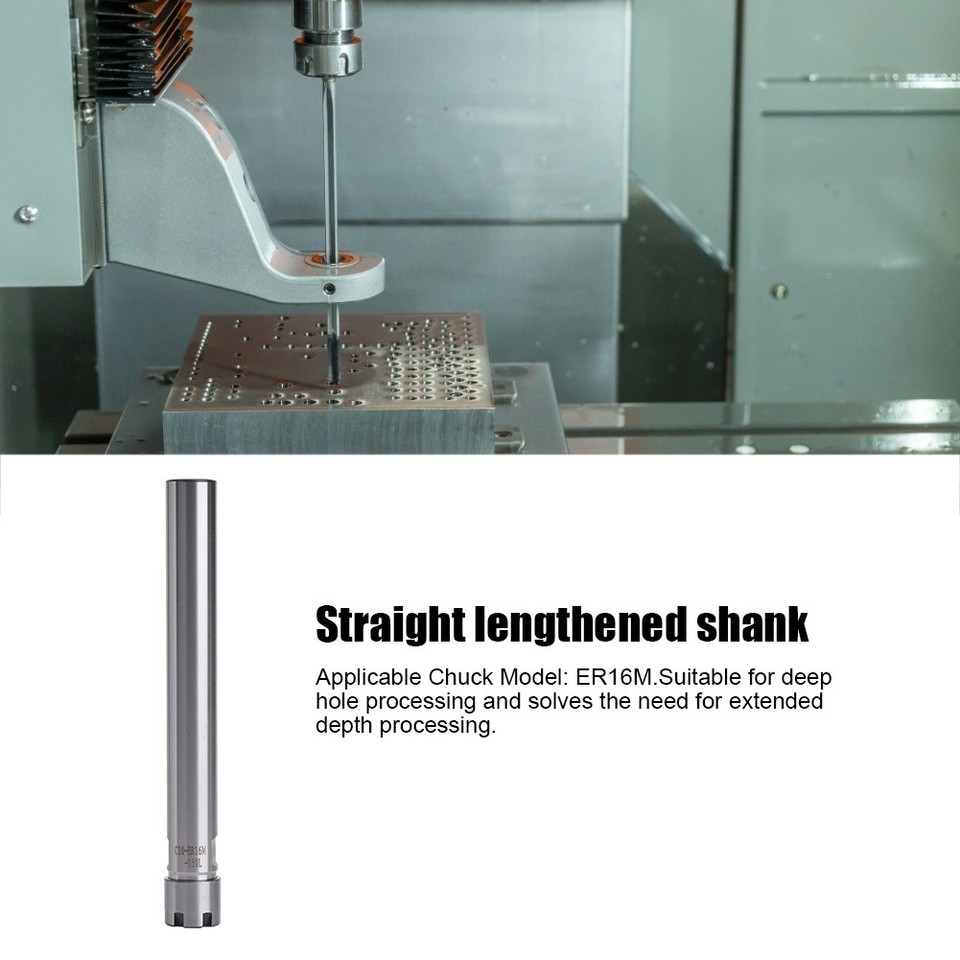 C20 ER16M-150L Collet Chuck Holder Straight Shank CNC Milling Holder ...