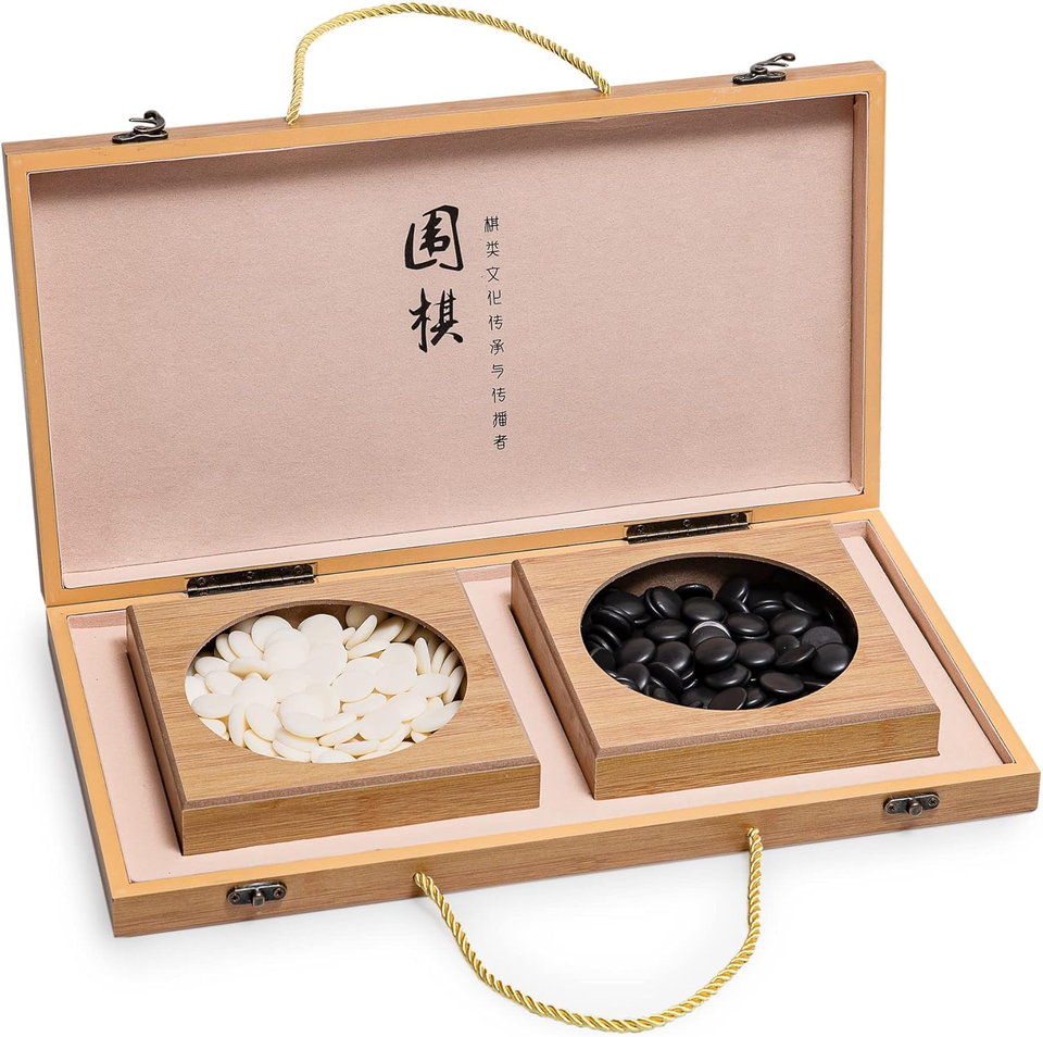 19 X19 Folding Go Game Set Board with and Bamboo Bowls and Imitation ...