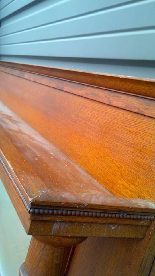 very nice oak mantle beveled mirror columns and carvings | eBay