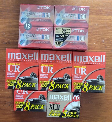 Maxell UR 60 Min cassette tapes/TDK Superior D 60 Min-Lot Of 57 ...
