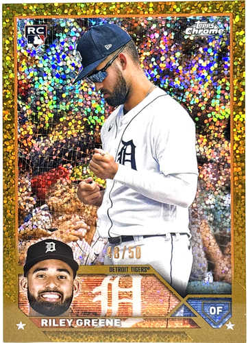 2023 Topps Chrome - Riley Greene - Gold Speckle Image Variation SP ...