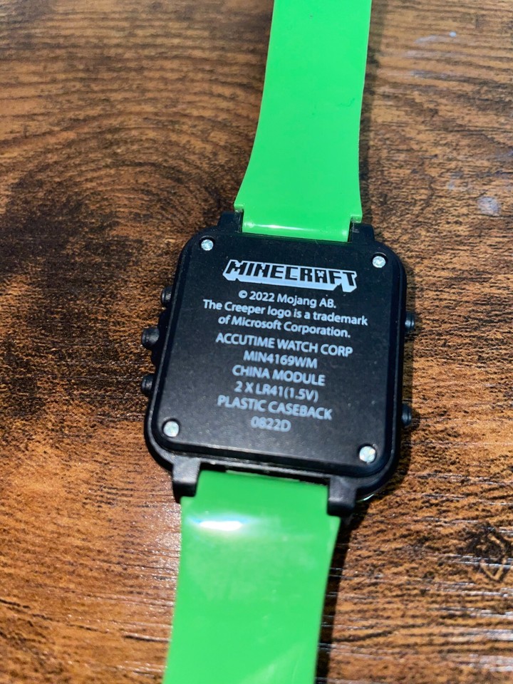 2022 Accutime Watch Corp Minecraft Wrist Watch Kids Green Plastic ...
