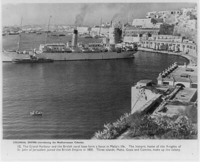 View of the Grand Harbour,the British naval base,Malta,Great Britain ...