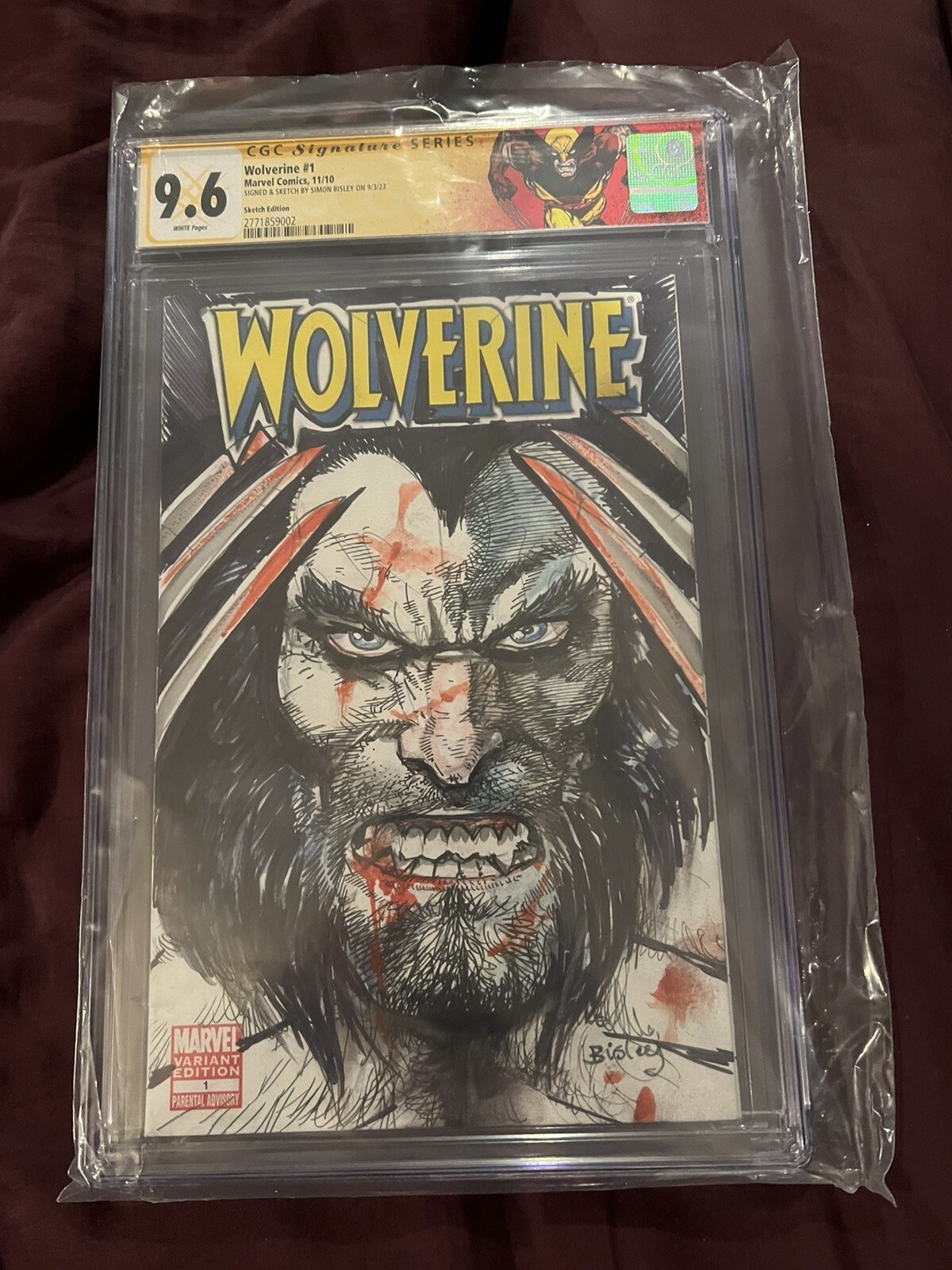 Wolverine #1 Simon Bisley Sketch Color CGC SS 9.6 NM Custom Label Rare ...
