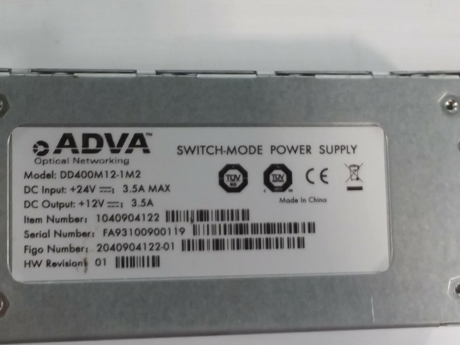 Adva Switch-Mode Power Supply. Model #DD400M12-1M2 | eBay