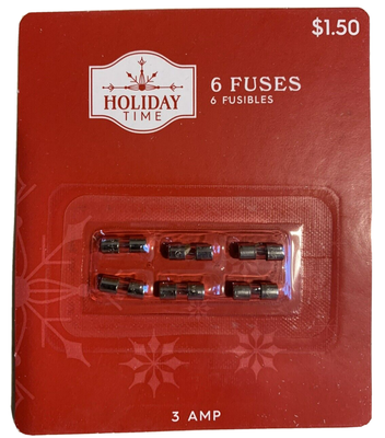 3 Amp Fuses for Christmas Light Strings 1 pack of 6 Replacement 125 ...