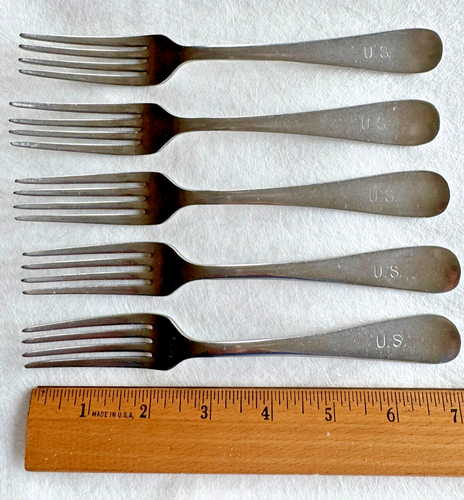 WWII - US Army - Set of Five Forks - 7" (Royal Stainless Steel) | eBay