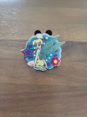 Disney Pin Tinker Bell Sitting/ Kneeling Stars Flowers 2010 | eBay