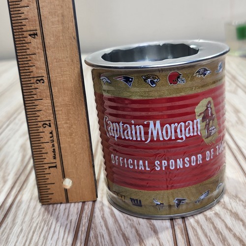 NEW Captain Morgan Rum Metal Tin Can Cup Glass Official NFL Football ...