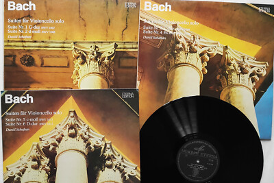 3 LP LOT Daniil Shafran: Bach- Complete Cello Suites Nos 1-6 / Eterna ...