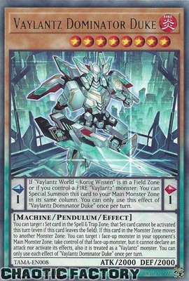YUGIOH TAMA-EN008 Vaylantz Dominator Duke Rare 1st Edition NM | eBay ...