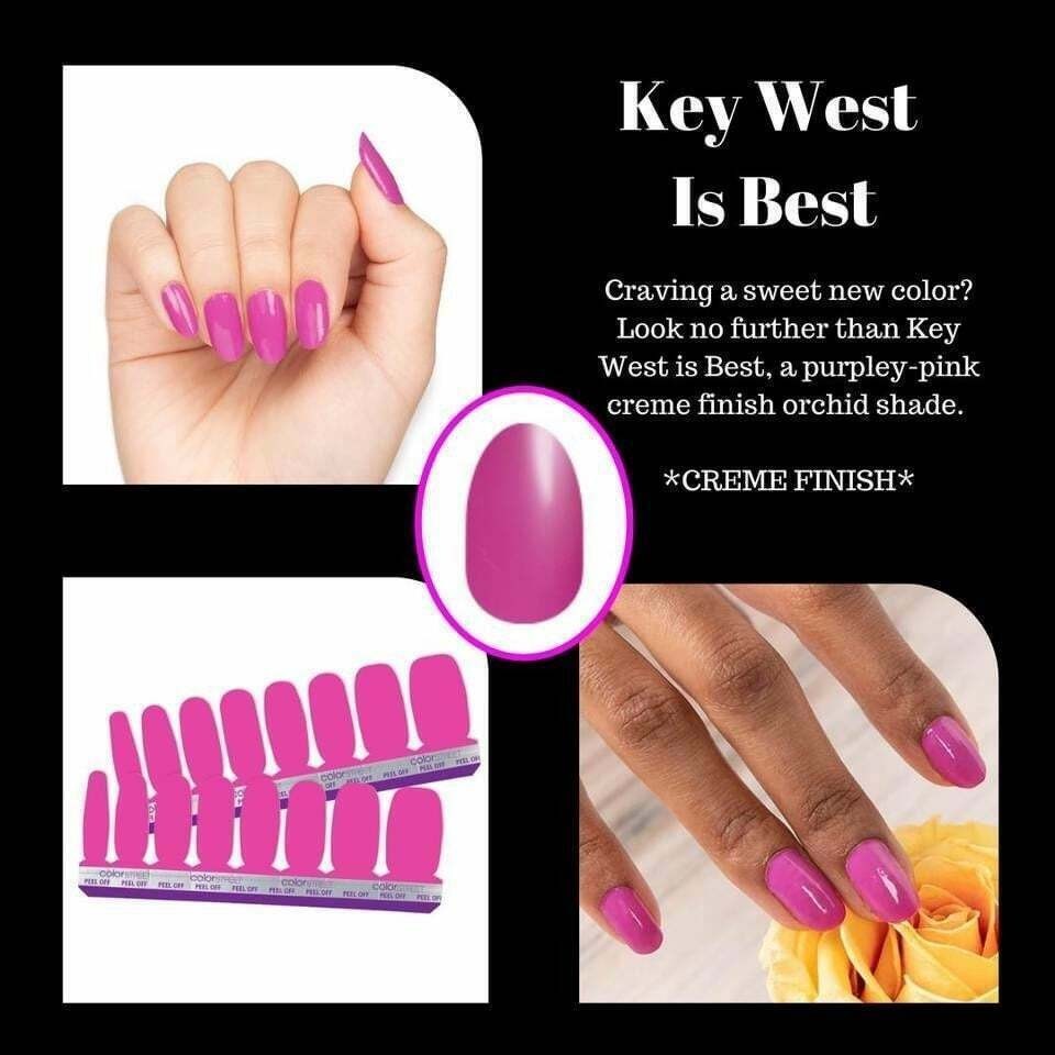 Color Street Key West is Best Nail Polish Strips Set Solid Orchid Pink ...