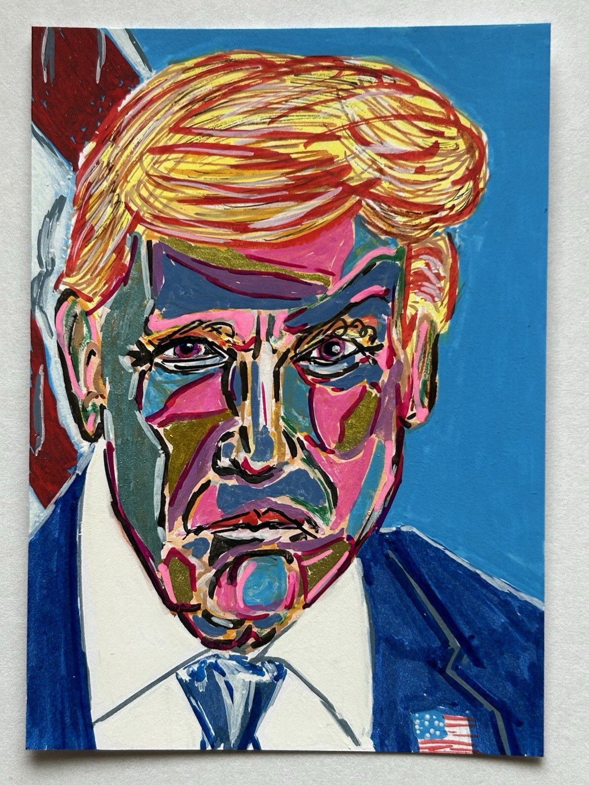 ACEO Sketch Trading Custom Card 47 Donald Trump Original Art - 1/1 Hand ...