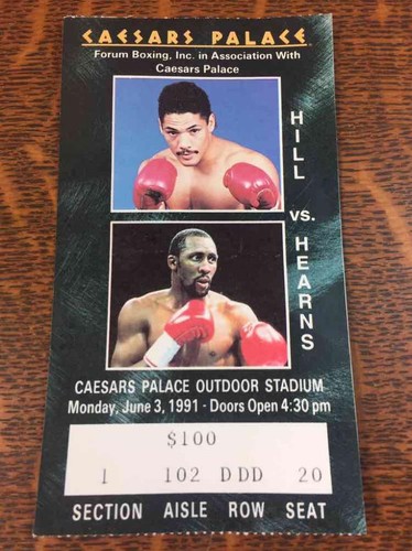 Hill vs. Hearns Forum Boxing Caesars Palace Stadium June 3, 1991 Ticket Stub | eBay
