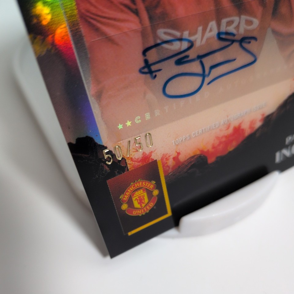 Paul Ince 2024/25 Topps Manchester Utd Chrome Deluxe Auto 50/50 Bookend ...
