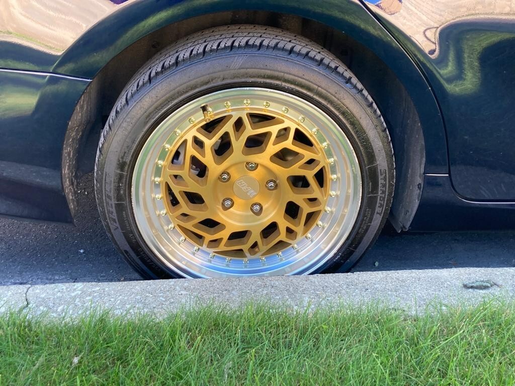 18x8.5 F1R R32 5x114.3 33 Brushed Gold Machined Lip Wheels Rims Set (4 ...