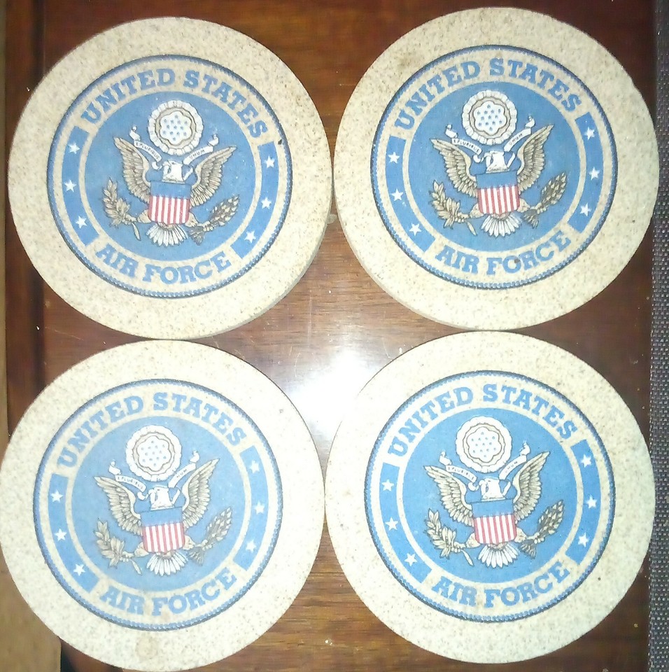 VTG United States Air Force Thirstystone set of 4 Coasters cork back 4 ...