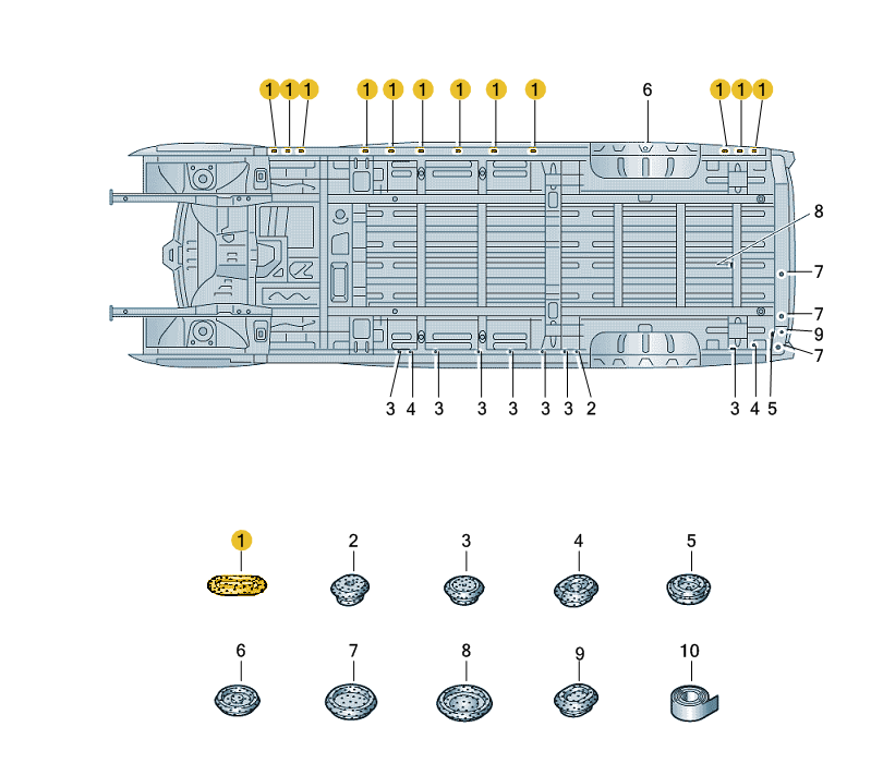 Original VW Audi Seat Skoda Satz Set Stopfen Schmelzdeckel Unterboden ...