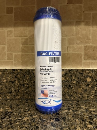 NEW Aqua GAC-10" Water Filter POWDERED ACTIVATED CARBON BRIQUETTE ...
