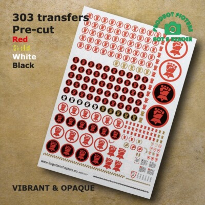 Red Gauntlets Transfers Decals Compatible with Warhammer 40K Crimson ...