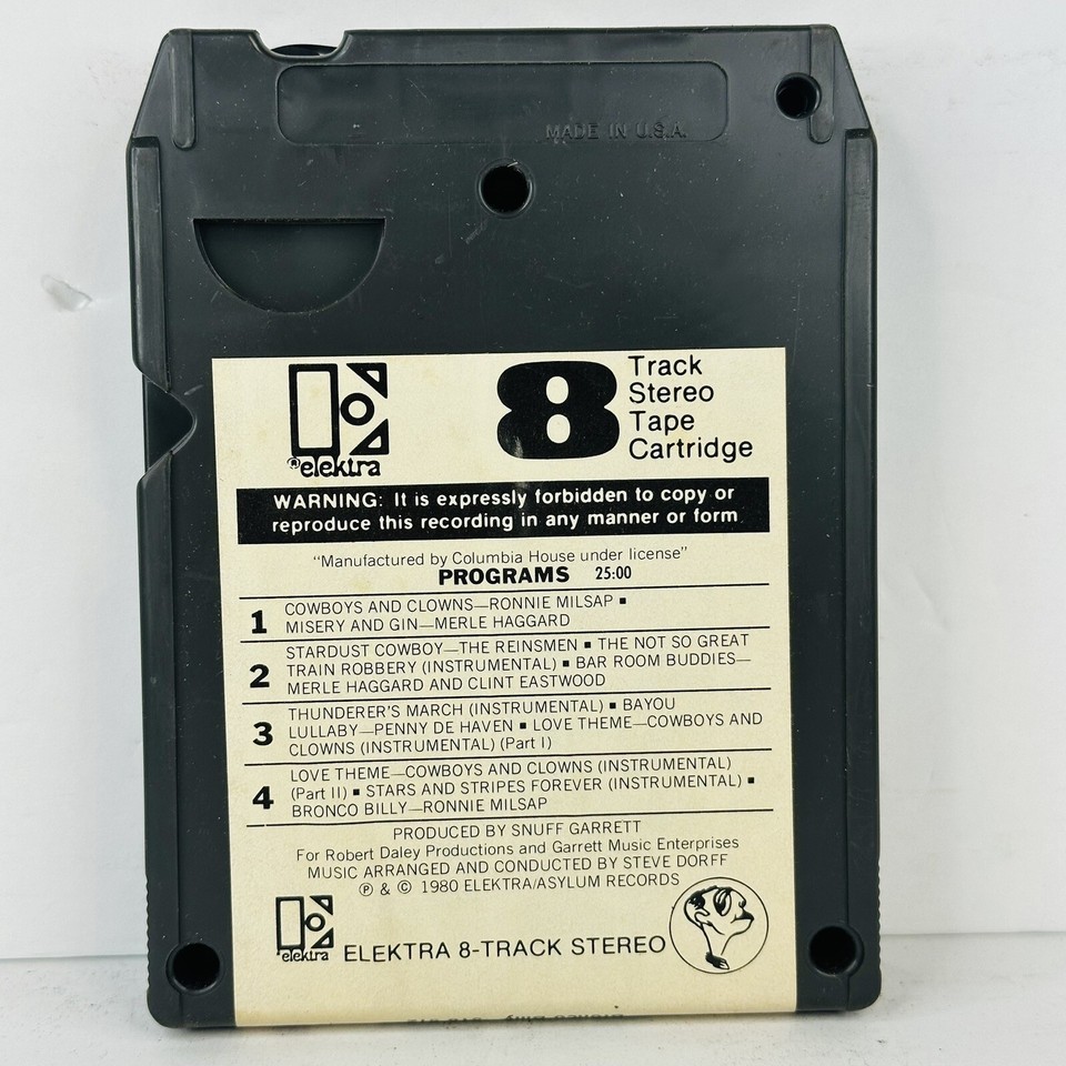 Clint Eastwood Bronco Billy 8 Track Tape Merle Haggard Ronnie Milsap ...
