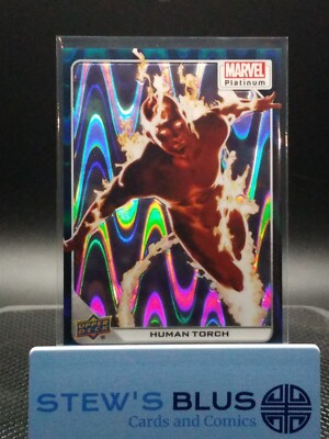 2023 Upper Deck Marvel Platinum Human Torch Teal Wave /799 #9 | eBay