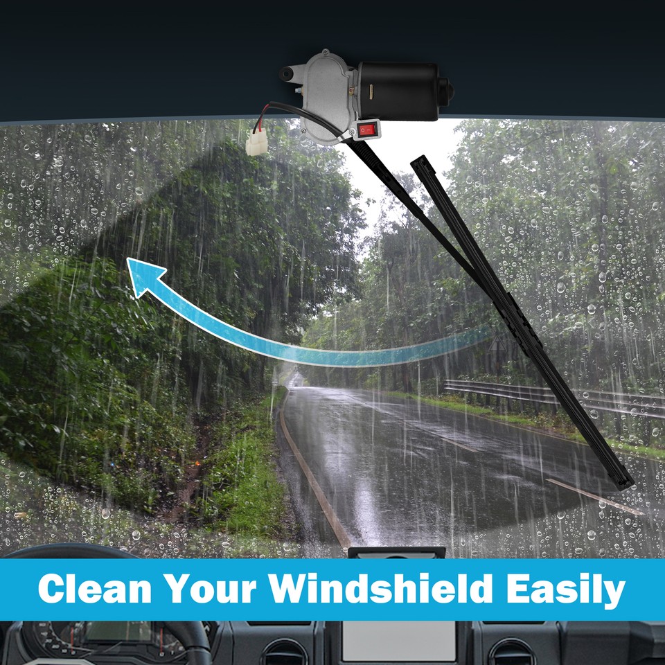 UTV 12V Electric Windshield Wiper Motor Wire Kit For Polaris Ranger XP ...