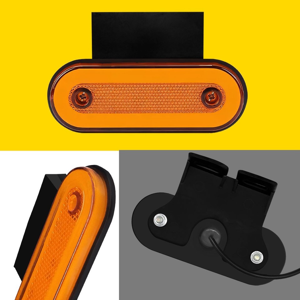 12x Orange Amber 12v 24v Led Side Marker Indicators Lights Truck ...