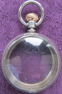 18 size Fahys nickel pocket watch case for stem - lever set display ...