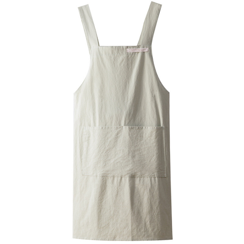 Cotton Cross Back Smock With Pocket Cross-shoulder Straps Kitchen Apron ...
