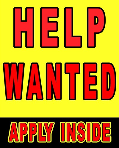 Help Wanted Business Poster Sign Apply Inside 24"x36" | eBay