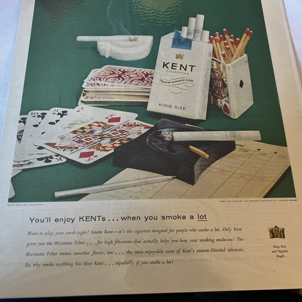 1956 Kent Cigarettes Ad - You'll enjoy Kents.. when you smoke a lot! | eBay