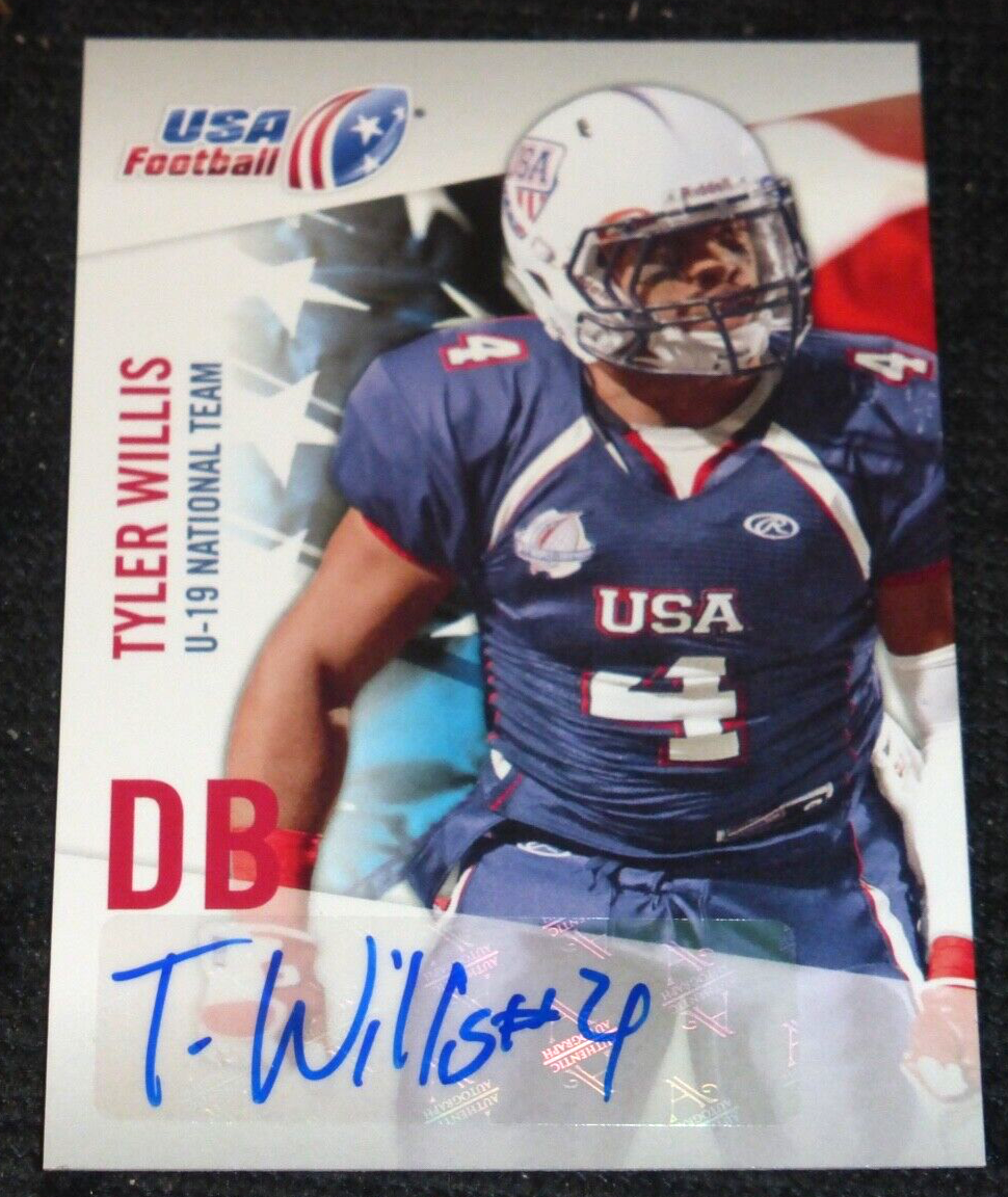 (1) 2012 UPPER DECK TEAM USA FOOTBALL TYLER WILLIS AUTO SIGNED CARD | eBay