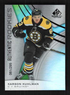 Karson Kuhlman SN295 2019 SP Game Used Rainbow Boston Bruins #190 | eBay