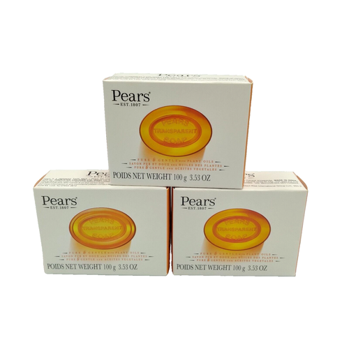 Pears Est. 1807 Transparent Bar Soap 3.53 oz 100g Original Amber Lot of ...
