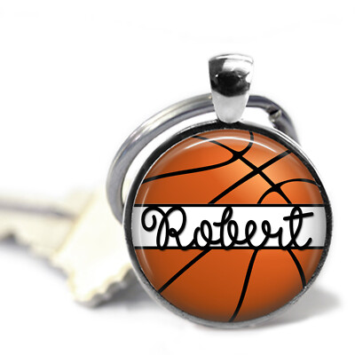 Personalized Basketball Glass Top Key Chain Handcrafted Photo Jewelry ...