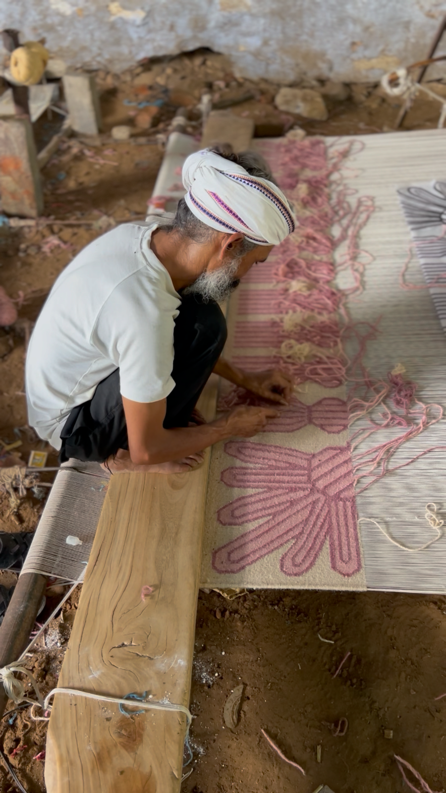 3x5 Blush pink rug/ wall tapestry Modern Handmade Cotton Area Rug ...