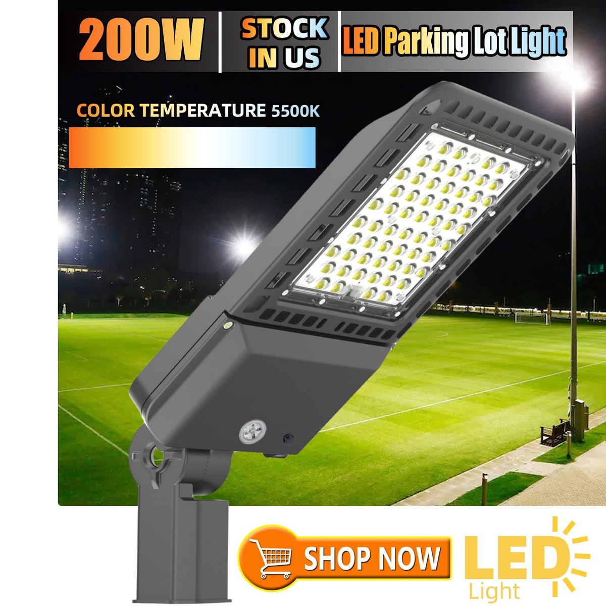 200w Led Parking Lot Light Photocell Shoebox Light Outdoor